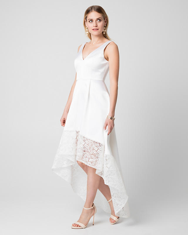 Le ChÂteau Satin Halter Cocktail Dress